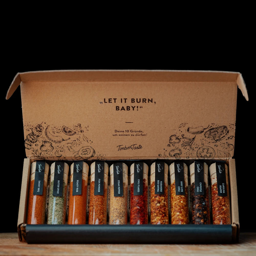 10x BBQ & Chili Gewürze - Bestseller Geschenkset Genusspaket für Männe ...